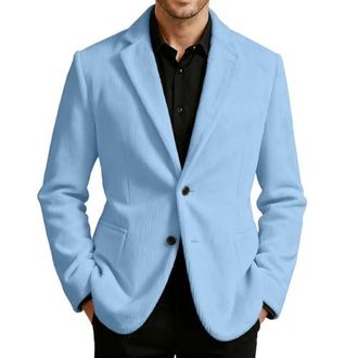 Generic Veste de costume en velours c&ocirc;tel&eacute; pour homme - Coupe ajust&eacute;e - &Eacute;l&eacute;gante veste de loisirs - Pour carnaval, f&ecirc;te, mariage - Vintage - Deux boutons, 014
