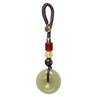 NUOBESTY Porte-Cl&eacute;s Pendentif Boucle de Paix en Jade, Accessoire Portable pour Cl&eacute;s de Voiture, Con&ccedil;u pour &Eacute;v&eacute;nements Festifs du Nouvel An