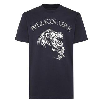 Billionaire Boys Club Homme, Tops, Bleu, Taille: 2XL T-Shirt Brod&eacute; Col Rond Lion