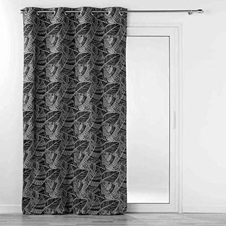Douceur d'Intérieur Ösenvorhang, 140 x 260 cm, Schwarz, Jacquard, Floriss