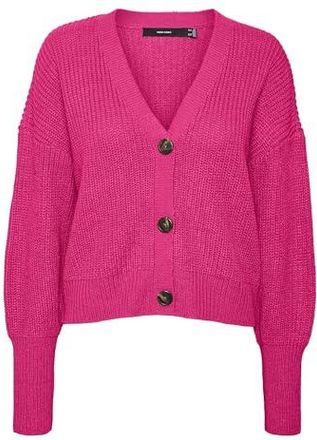 Vero Moda Vero Moda Femme Cardigan Vmlea Ls V-neck Cuff Cardigan Noos, Rose, XL