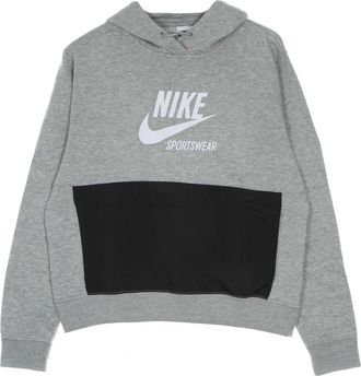 Nike Fleece Hoodie Heritage Langarm-Sweatshirt - - Sport - Damen - Grau - L