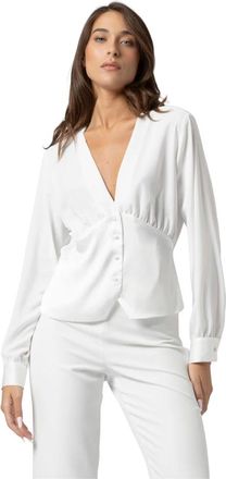 Kocca Femme, Blouses et Chemises, Blanc, Taille: 44 FR Blouse bicolore &agrave; manches longues