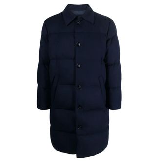 Kiton Indigo Blue Padded Cashmere Coat - - Jackets - Herren - Blau - 2XL