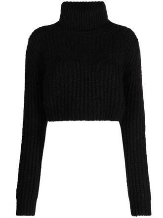 Dsquared2 pull en maille &eacute;paisse &agrave; coupe crop - Noir