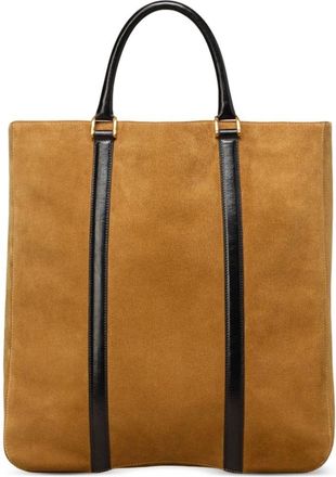 Ami Paris North South Tote Bag aus Wildleder - Braun