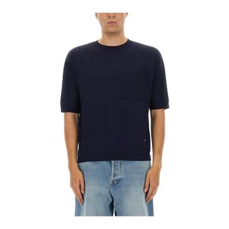 Moschino Strick-T-Shirt mit Taschen-Detail - - Knitwear - Herren - Blau - XL