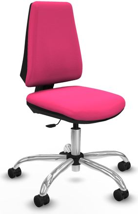 Piqueras y Crespo Palo Elche Schreibtischstuhl, ohne Armlehnen, ausgestattet mit Permanentkontakt und Schneideschaum, mit 65 mm Nylon-Rollen, Rosa