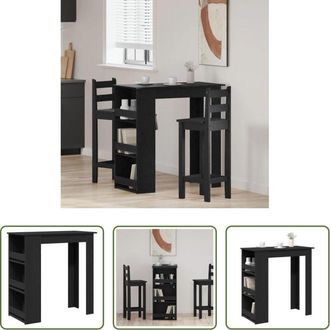vidaXL vidaXL Holzwerkstoff - Bartisch mit Regal Schwarz Eichen-Optik 102x50x103,5 cm
