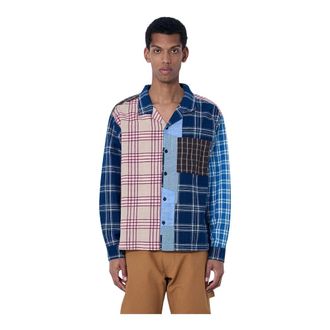 Story mfg. Story mfg., Homme, Chemises, Bleu, Taille: S Chemise &agrave; carreaux patchwork