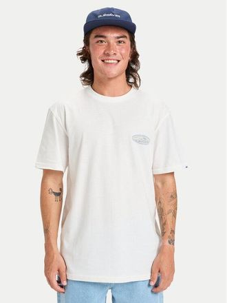 Quiksilver T-Shirt Evo Border Lines EQYZT08191 Wei&szlig; Regular Fit