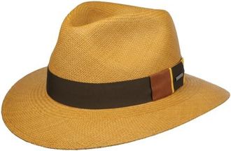 Stetson Chapeau Panama Jettsburg Traveller Femme/Homme - Made in Ecuador DEte en Paille de Soleil Printemps-ete Printemps Ete - S (54-55 cm) Jaune