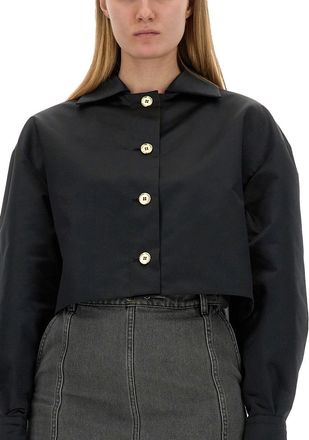 Patou Cropped Polyester Jacket - Black