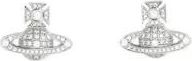 Vivienne Westwood Femme, Accessoires, Gris, Taille: ONE Size Boucles doreilles bouton en cristal avec d&eacute;tail Orb