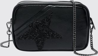 Golden Goose Mini Star Leder-Kameratasche mit Glitzer-Logo und Kettenriemen