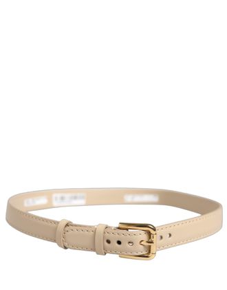 Dolce & Gabbana Croc-Embossed Leather Belt - Beige
