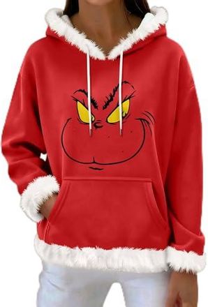 Generic Le Grinch Sweat A Capuche Femme Pulls Hiver Noël Oversize Moche Noel Femmes Pilou Sweatshirts Sweet 2025 De Vetement The Chaud Polaire Christmas Adult