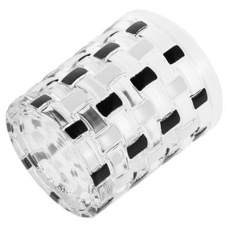 Artibetter BESPORTBLE Schwarz Wei&szlig;er Glas Zahnb&uuml;rstenhalter mit Schachbrettmuster Kleiner Mundsp&uuml;lbecher f&uuml;r Badezimmer und Reisen &Auml;sthetischer Becher zur Zahnpf