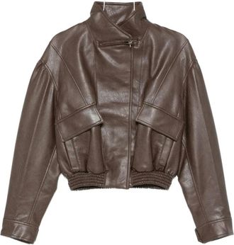 Low Classic LOW Classic, Femme, Vestes, Brun, Taille: 38 FR Veste en cuir marron