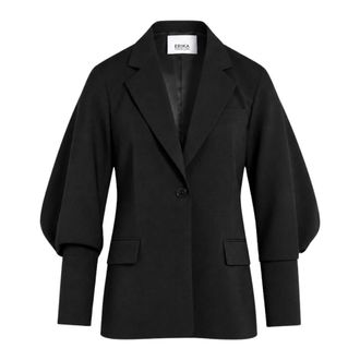 Erika Cavallini Semi Couture Einreihiger Wollblazer - - Jackets - Damen - Schwarzk - XL