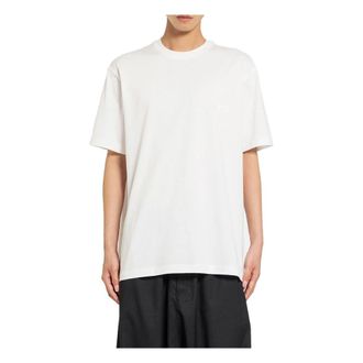 Yohji Yamamoto Core White T-Shirt mit Vogelgrafik - - Tops - Herren - Wei&szlig; - M