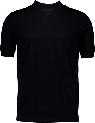Genti Homme, Tops, Noir, Taille: M Round Neck Short Sleeve T-shirt