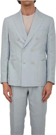 Eleventy Homme, Vestes, Bleu, Taille: 2XL Double Breasted Jacket Celeste