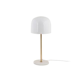 Leitmotiv Tischlampe Manta - Weiß - Ø20cm - Rund - Eisen - Tischleuchte Wohnzimmer & Schlafzimmer - Tischlampen modern - Weihnachtsgeschenk - Weihnachtsdekorati