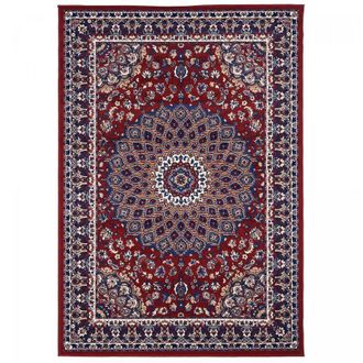 Un amour de tapis Unamourdetapis - Tapis oriental 240x330 cr&egrave;me et rouge rectangle motif ethnique LYN1 rosor