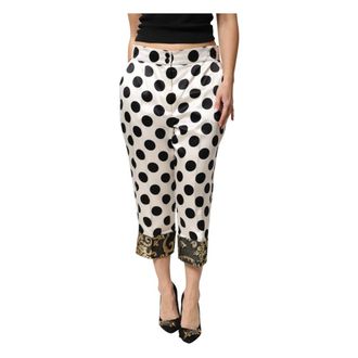 Dolce & Gabbana Femme, Pantalons, Blanc, Taille: 46 FR Pantalon Capri