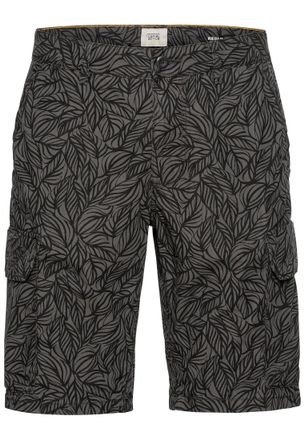 Camel Active Herren Cargo Shorts mit Allover-Print Schwarz-Grau, menswear-42IN