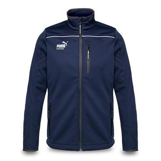 Puma Veste de travail pour hommes en tissu softshell &agrave; trois couches - D&eacute;perlante et coupe-vent - Coupe ajust&eacute;e - Veste softshell veste de travail pour lar