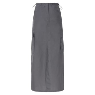 ottod'Ame Femme, Jupes, Gris, Taille: 34 FR Jupe Longue à Poches Cargo