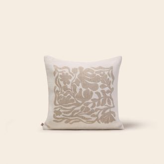 Madura Housse De Coussin Silene Ivoire et taupe - NATUREL