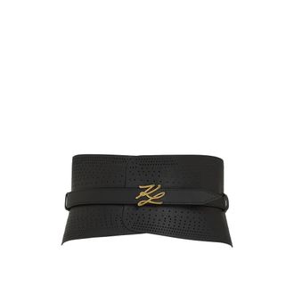 Karl Lagerfeld K/Autograph Perf Waist Belt - - Accessories - Damen - Schwarzk - 85 CM