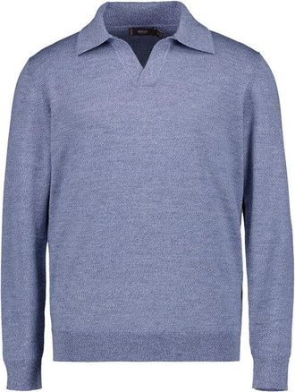 Boggi Milano Herren Pullover blau Merinowolle unifarben