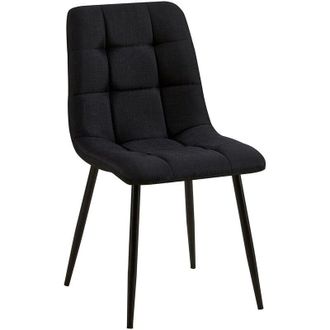 Clp Chaise moderne en tissu matelass&eacute; - Confort optimal avec dossier enveloppant - Hauteur 88 cm - Largeur 45 cm - Couleur noir