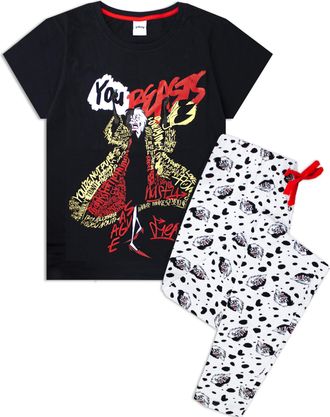 Disney Cruella De Vil You Beasts Loungehose für Damen & T-Shirt Pyjama Set (M)