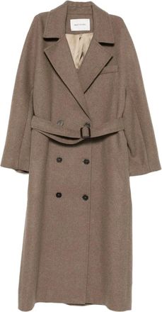 Mark Kenly Domino Tan manteau ceinturé à boutonnière croisée - Marron