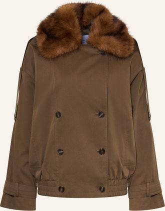Mrs & Hugs Mrs & Hugs Jacke Mit Abnehmbarem Kunstfell-Kragen gruen