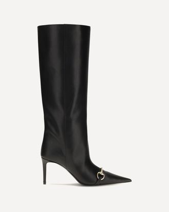 Gucci Slip-on leather Boots with Horsebit Female 37.5