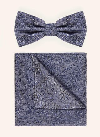 Paul Paul Set: Fliege Und Einstecktuch blau