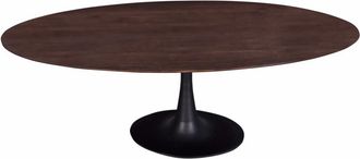Giga Meubel Esszimmertisch Oval - Braun - Mangoholz - 160cm - Esszimmertisch Ziggy