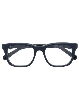 Moncler Eckige Brille mit Logo - Blau