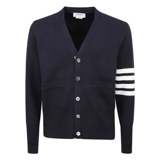 Thom Browne V-Ausschnitt Cardigan - - Knitwear - Herren - Blau - 2XL