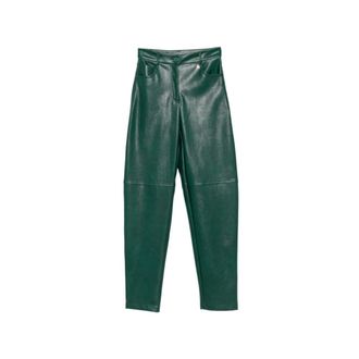 Twinset Pantalon droit taille haute - Femme - Pantalons - Vert - Taille: 40 FR