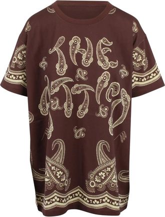 The Attico Femme, Tops, Brun, Taille: 36 FR T-shirt oversize &agrave; imprim&eacute; cachemire
