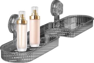 Generico Saugnapf-Rack - verstellbarer Wasserhahn-Organizer, Eckhalterung, Badezimmerschrank mit abnehmbarem Aufbewahrungsfach, f&uuml;r K&uuml;chenreinigung, Sp&uuml;lkasten