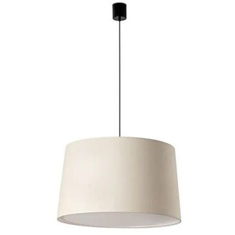 Faro Barcelona Faro Samba Simple Suspension cylindrique noire mate, lin, 3 ampoules E27