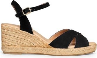 miMaO Espadrilles &agrave; talon compens&eacute; et lani&egrave;res crois&eacute;es NOIR EU 38